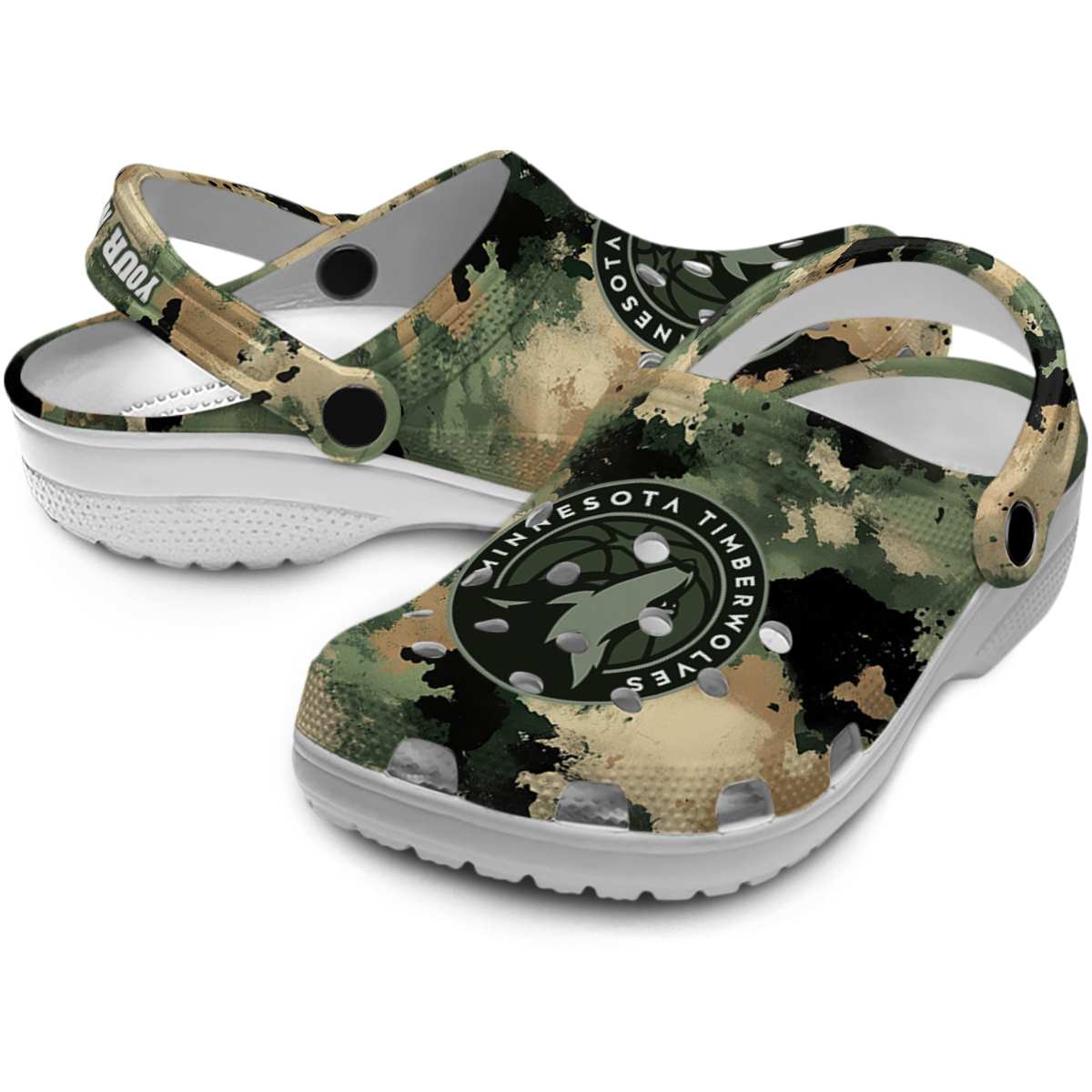 Custom Minnesota Timberwolves Camouflage Craze Clog - VivaCrocs
