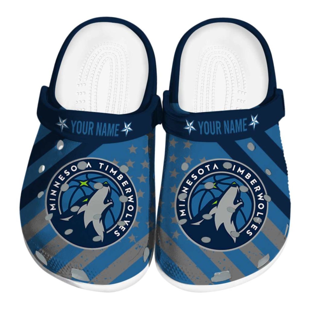 Custom Minnesota Timberwolves Star-Spangled Graphic Clog - VivaCrocs