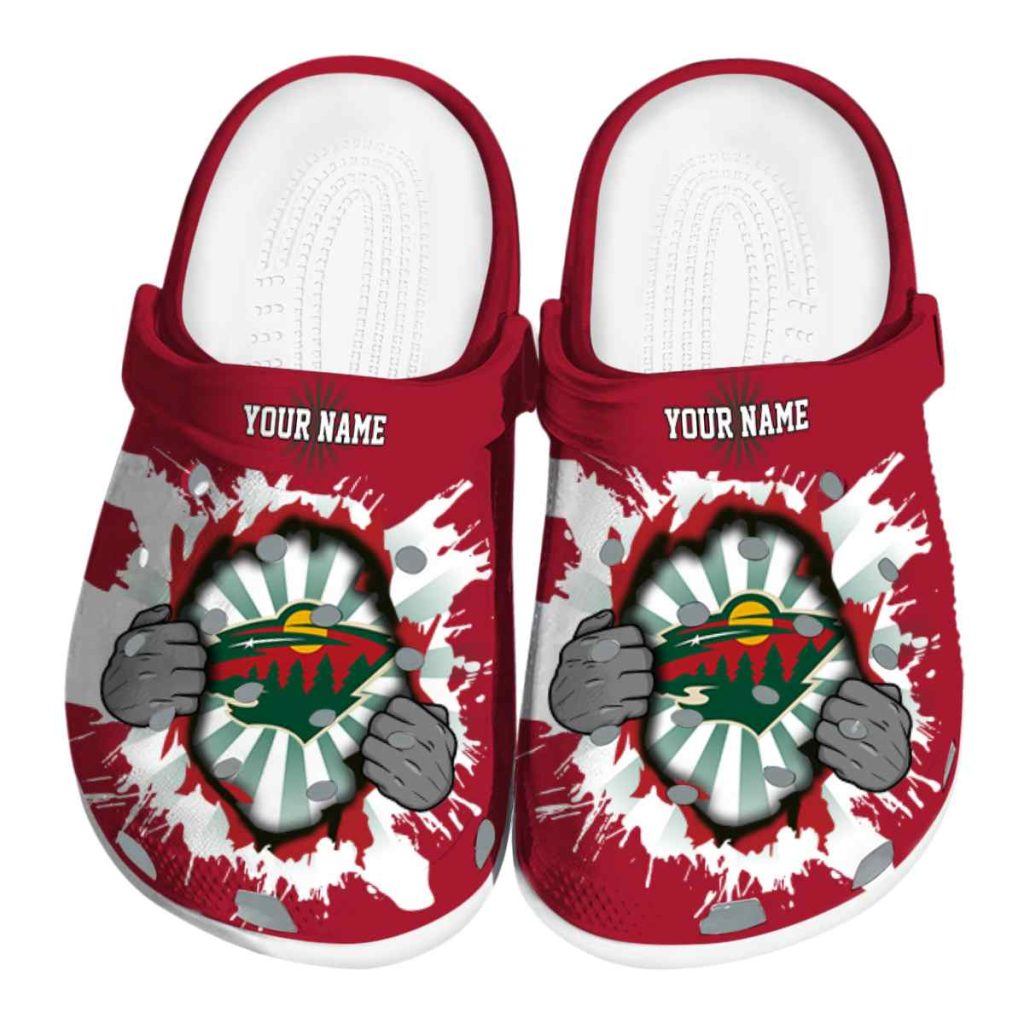 Custom Minnesota Wild Gripping Hand Clog - VivaCrocs