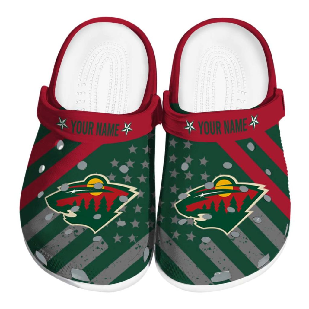 Custom Minnesota Wild Star-Spangled Graphic Clog - VivaCrocs