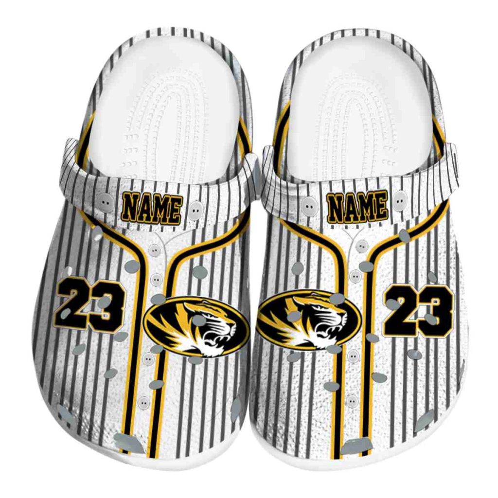 Custom Missouri Tigers Pinstripe Pattern Clog - VivaCrocs