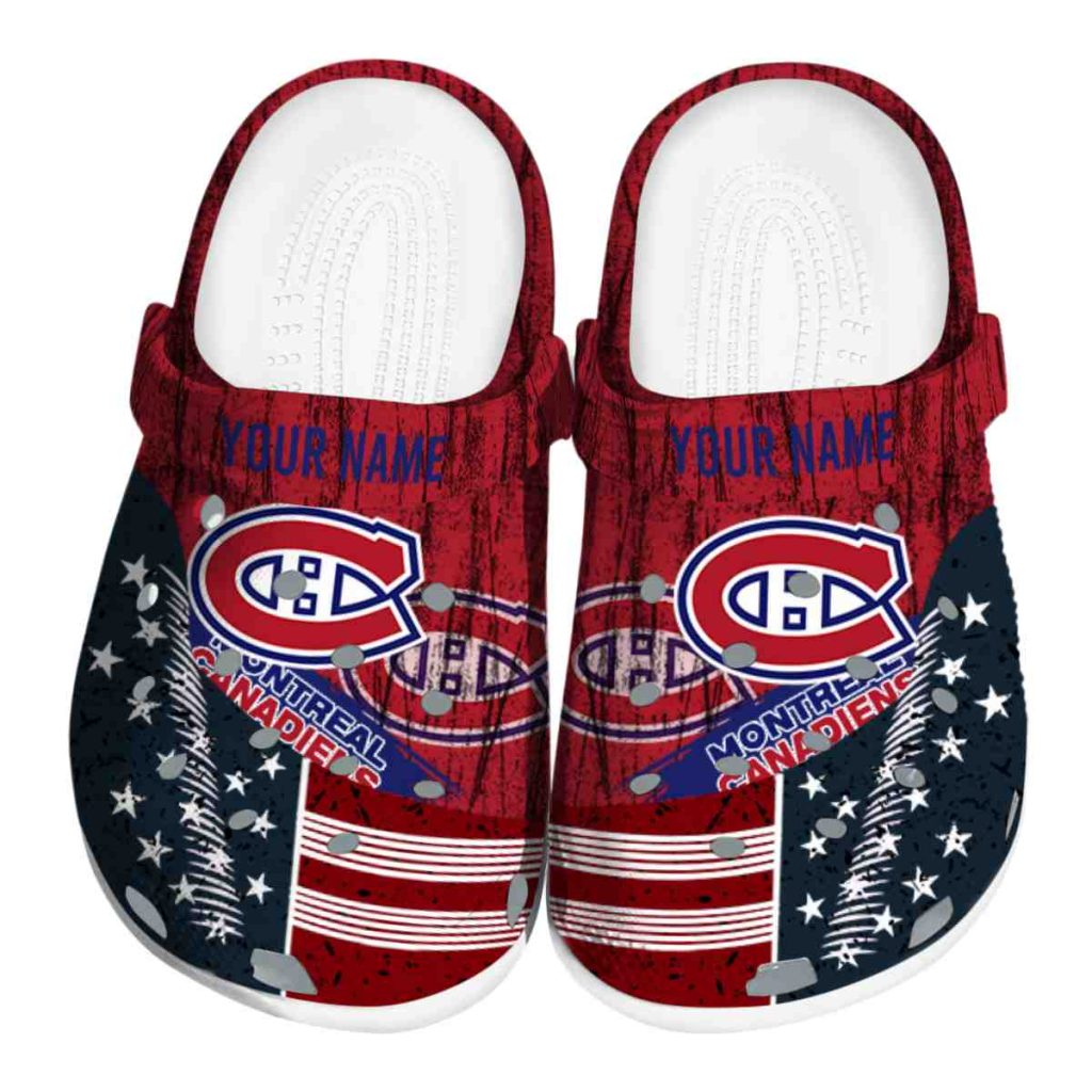 Custom Montreal Canadiens Star-Spangled Side Pattern Clog - VivaCrocs