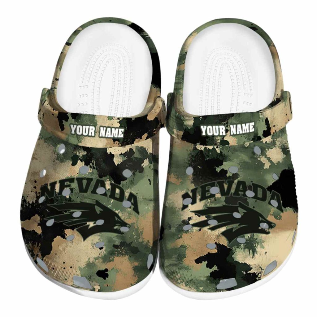 Custom Nevada Wolf Pack Camouflage Craze Clog - VivaCrocs