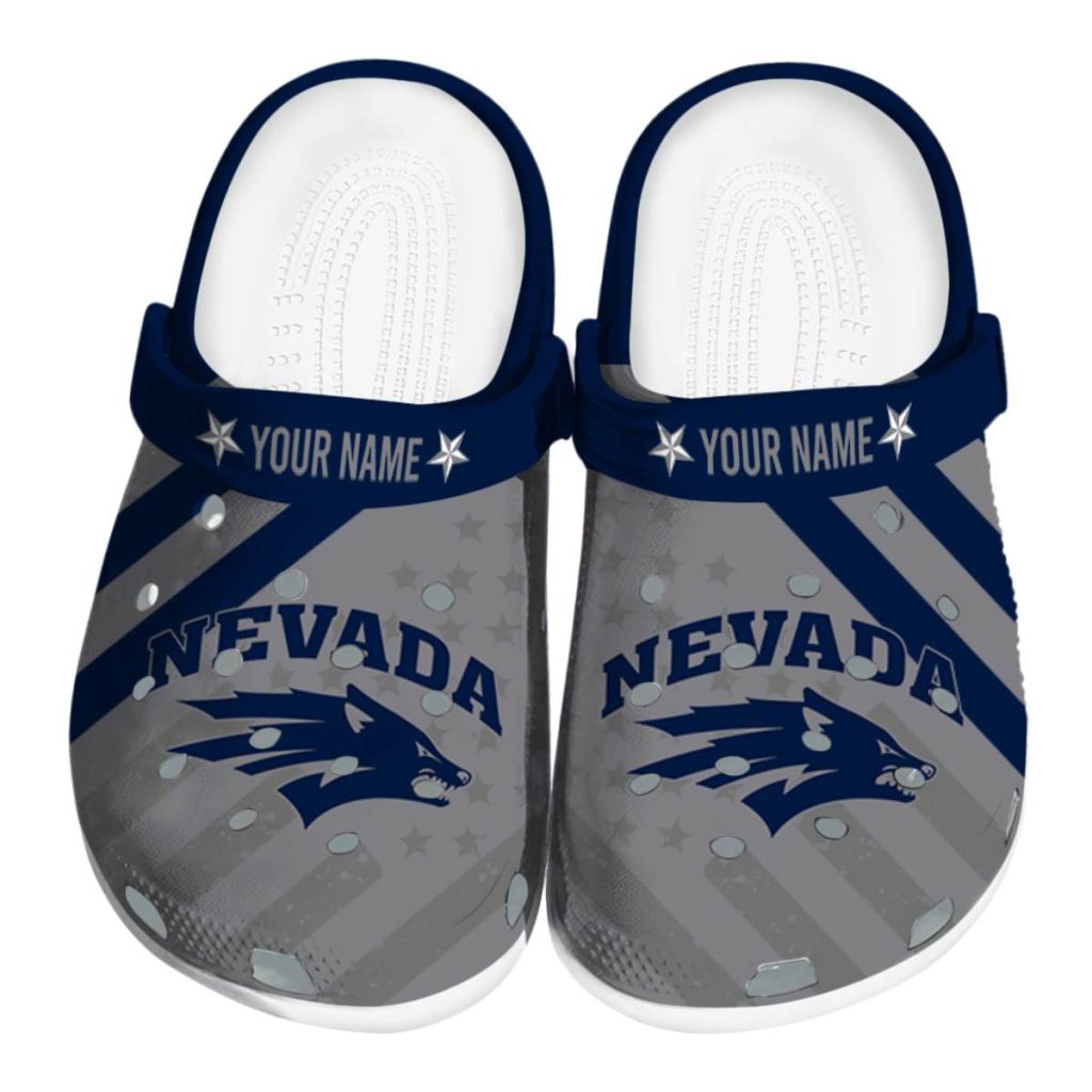 Custom Nevada Wolf Pack Star-Spangled Graphic Clog - VivaCrocs
