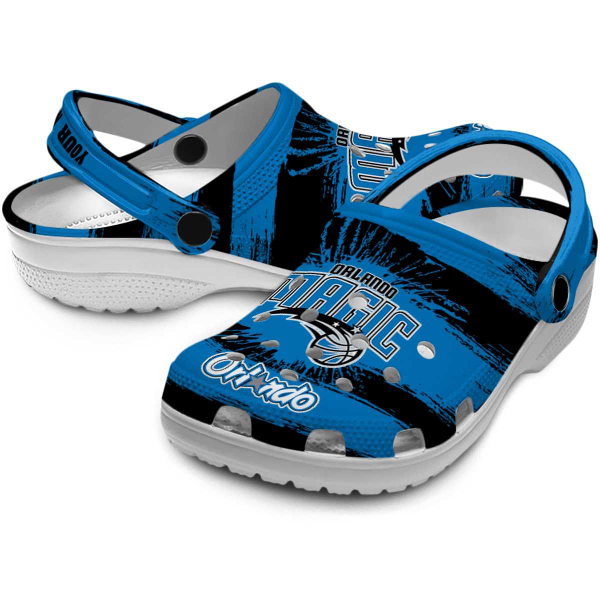 Custom Orlando Magic Paint Splatter Graphics Clog - VivaCrocs