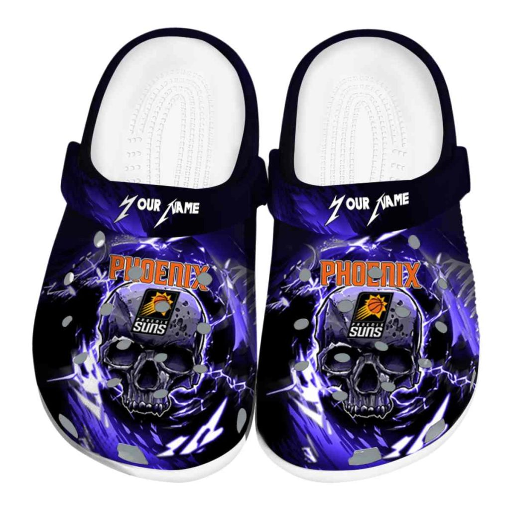 Custom Phoenix Suns Gothic Skull Clog - VivaCrocs