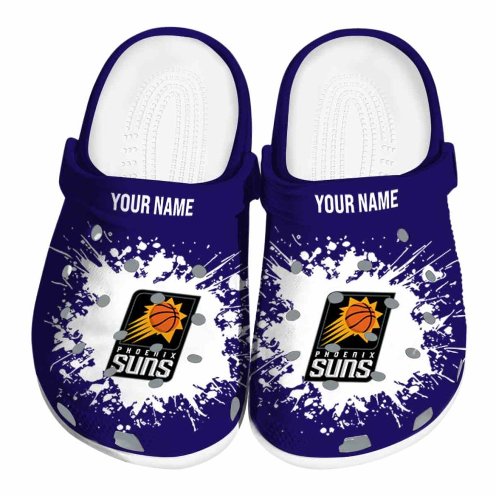 Custom Phoenix Suns Splatter Background Clog - VivaCrocs