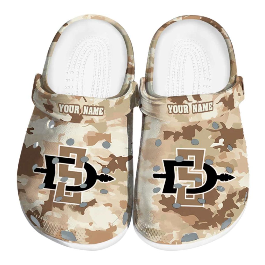 Custom San Diego State Aztecs Desert Camo Clog - VivaCrocs