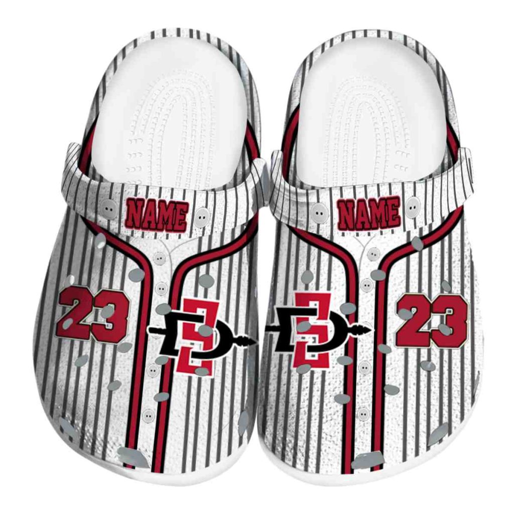 Custom San Diego State Aztecs Pinstripe Pattern Clog - VivaCrocs