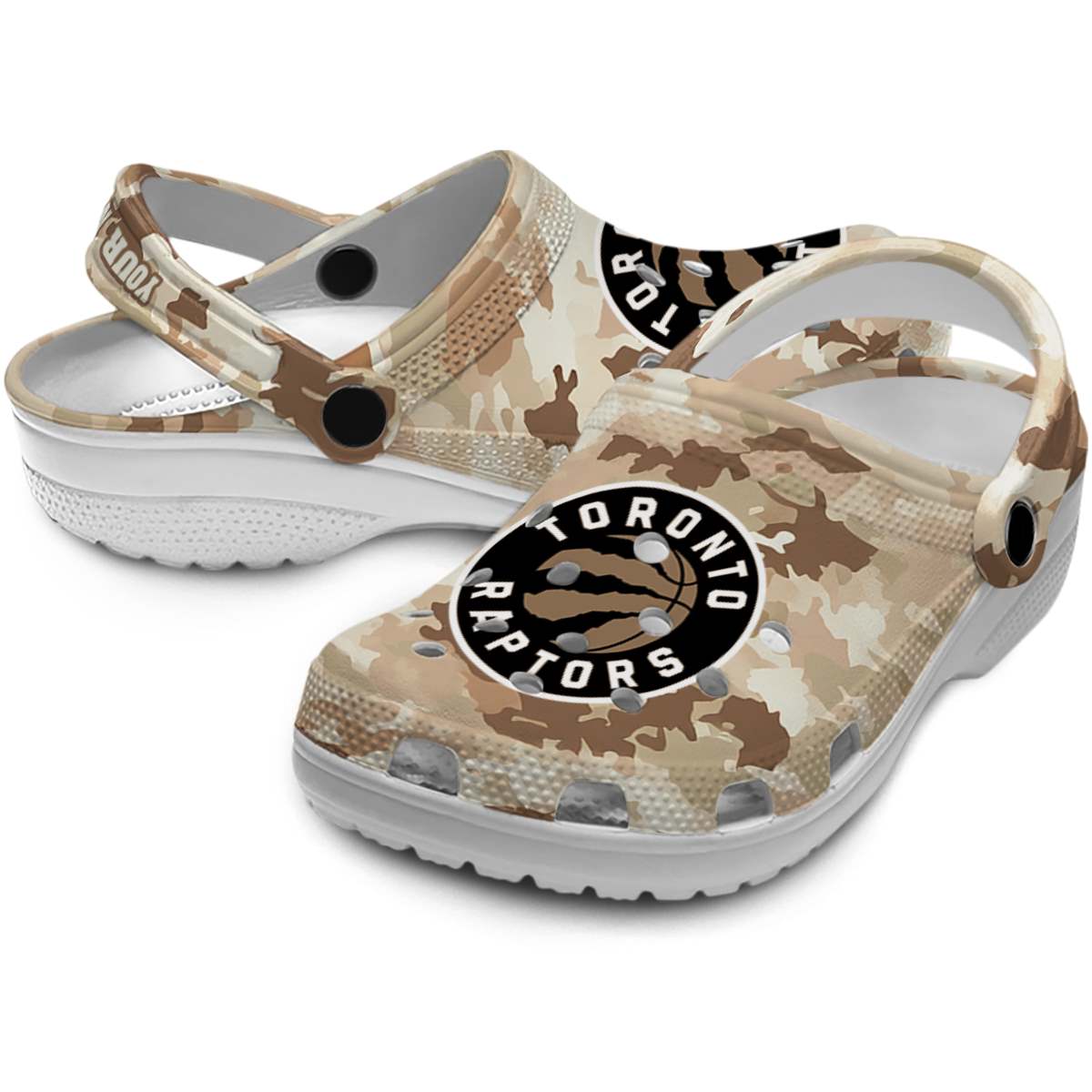 Custom Toronto Raptors Desert Camo Clog - VivaCrocs