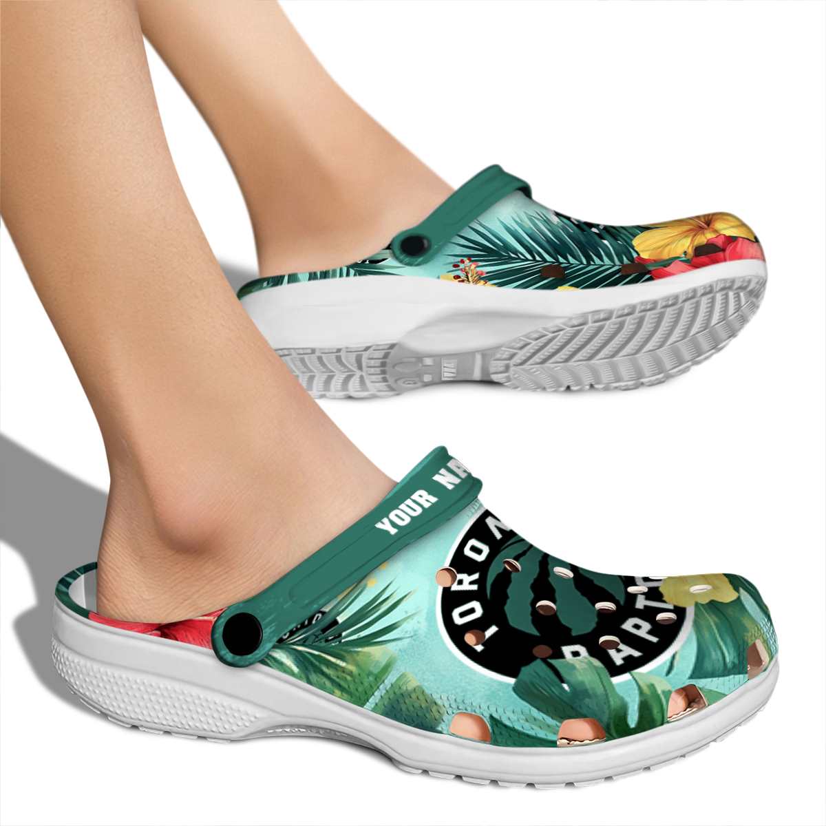 Custom Toronto Raptors Tropical Vibes Clog - VivaCrocs