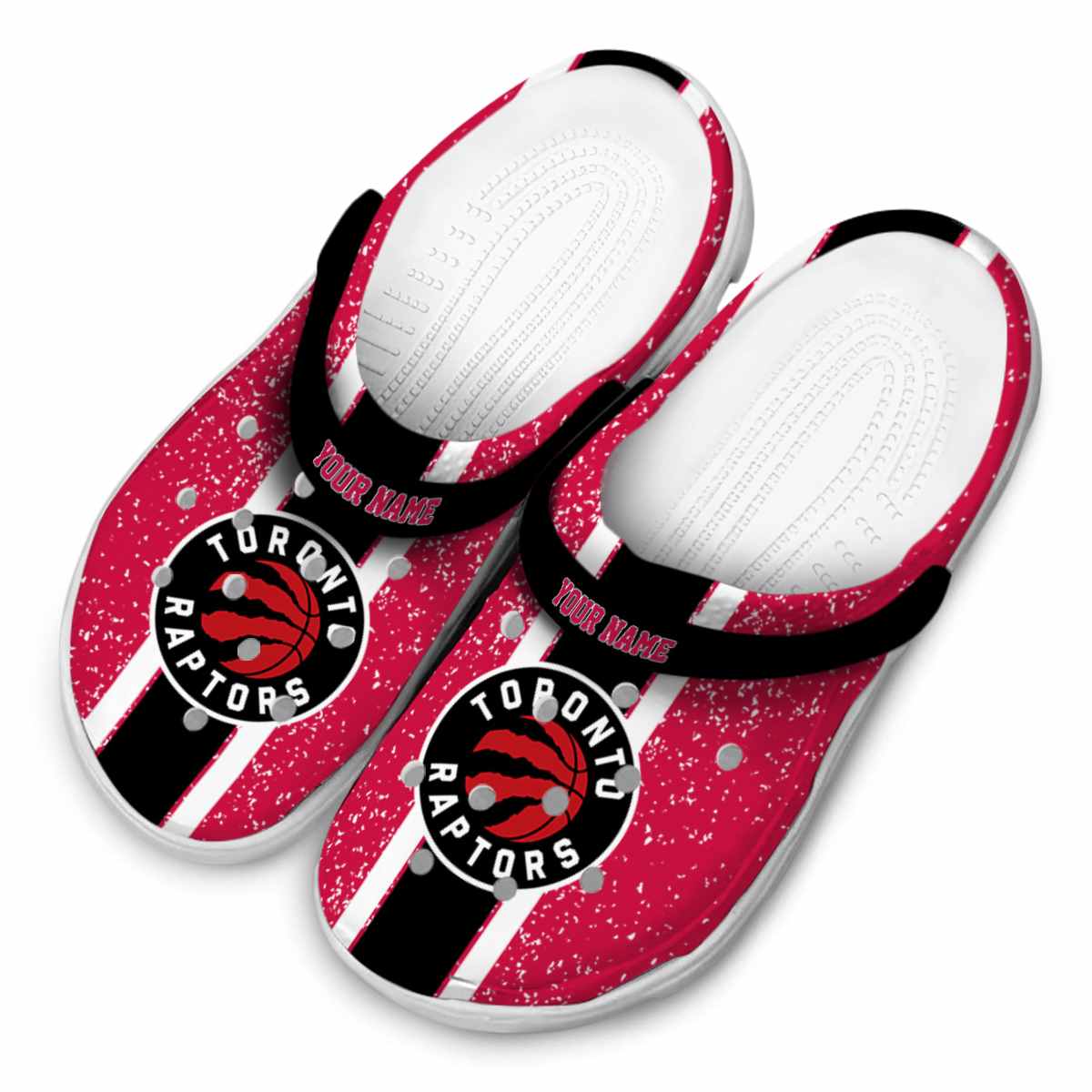 Custom Toronto Raptors Vertical Stripes Clog - VivaCrocs
