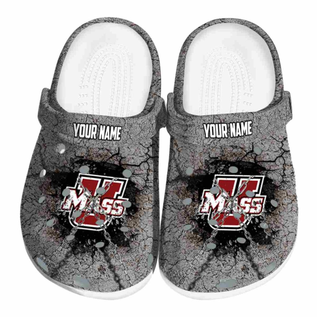 Custom UMass Minutemen Cracked Ground Texture Clog - VivaCrocs