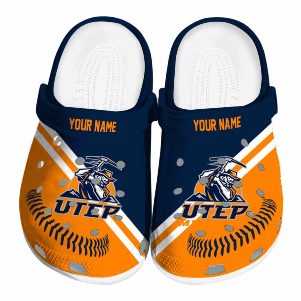 Custom UTEP Miners Baseball Motif Clog - VivaCrocs