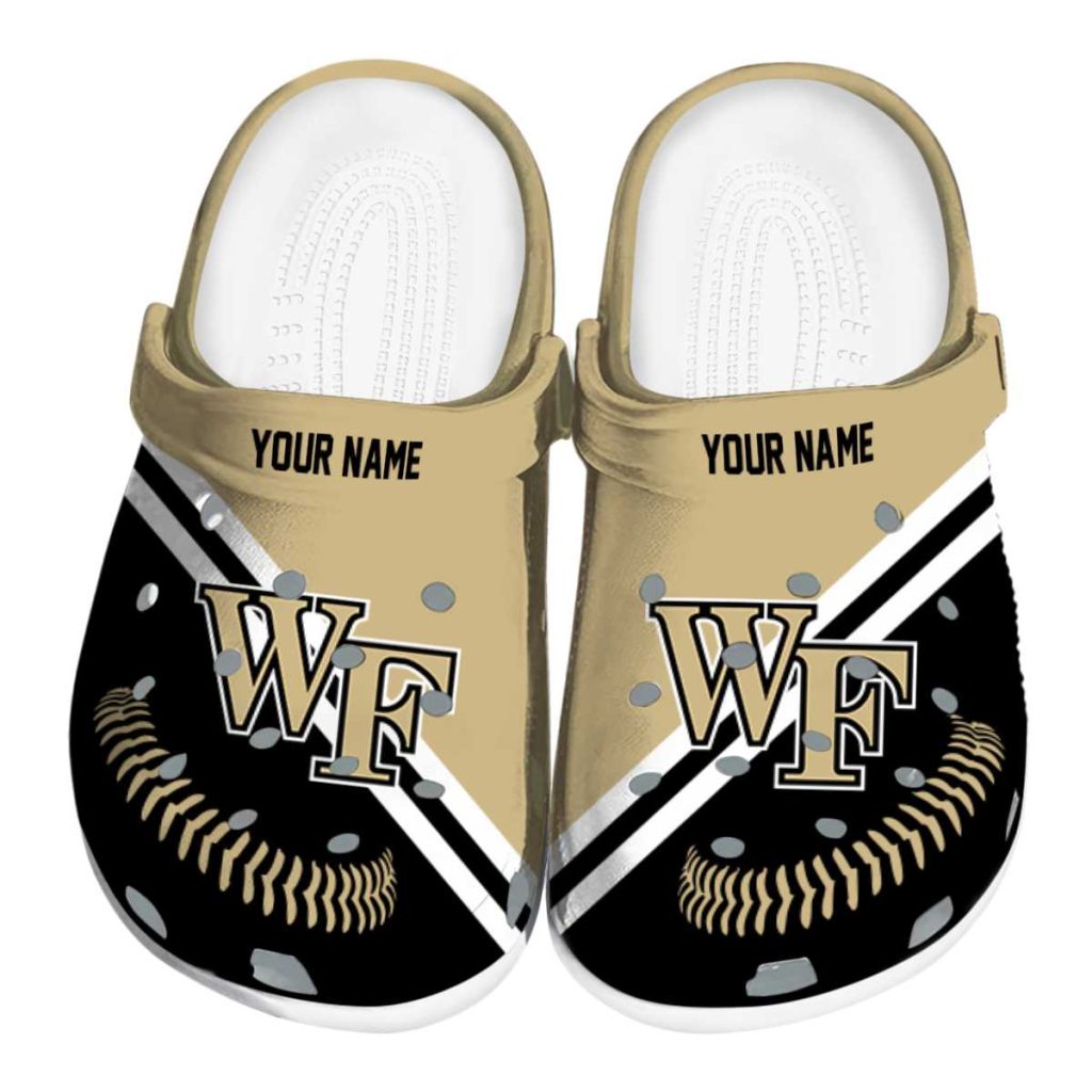 Custom Wake Forest Demon Deacons Baseball Motif Clog - VivaCrocs