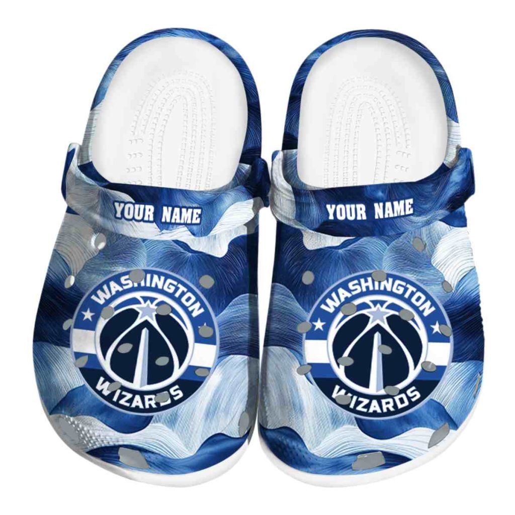 Custom Washington Wizards Ocean Waves Clog - VivaCrocs