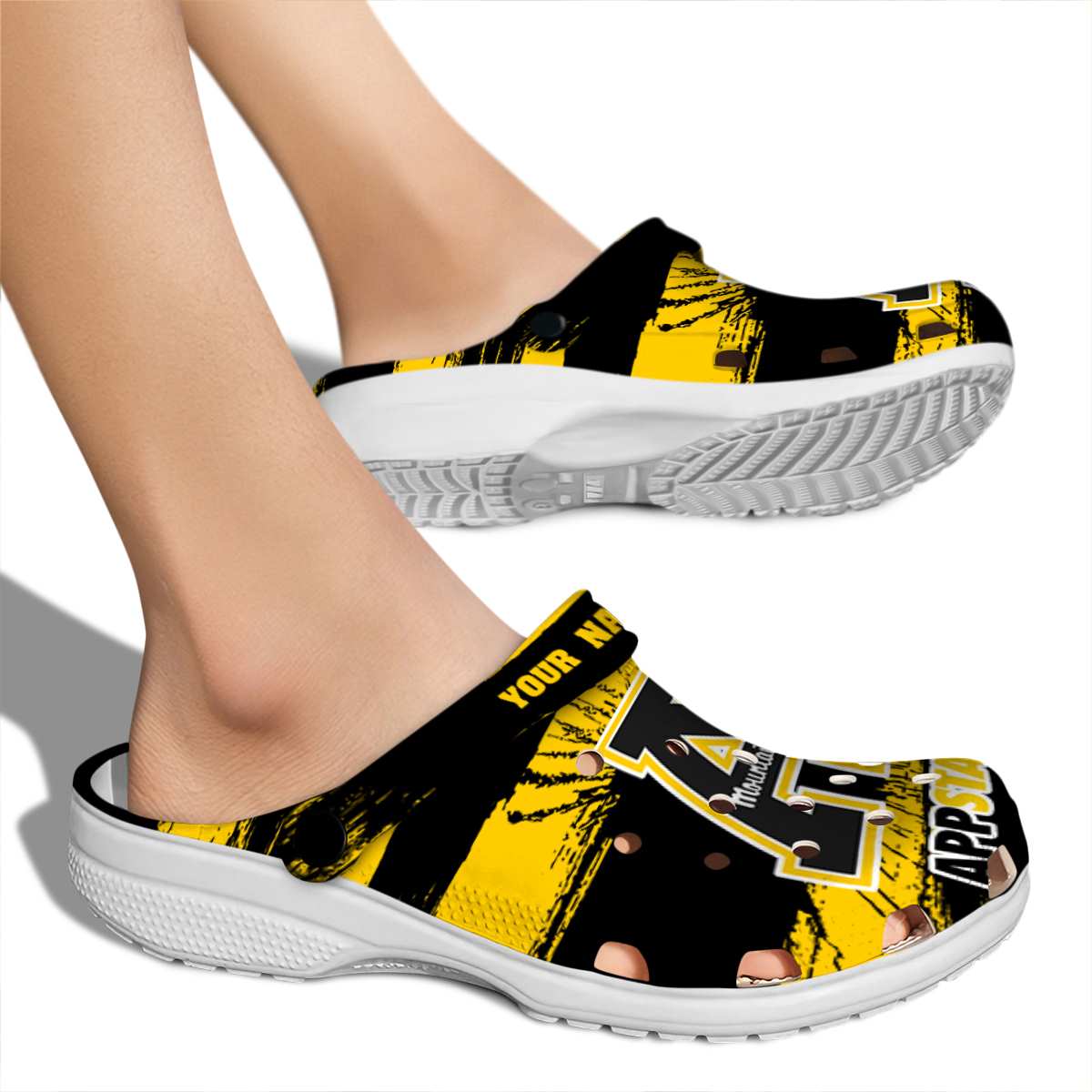 Customized Appalachian State Mountaineers Paint Splatter Graphics Clog ...