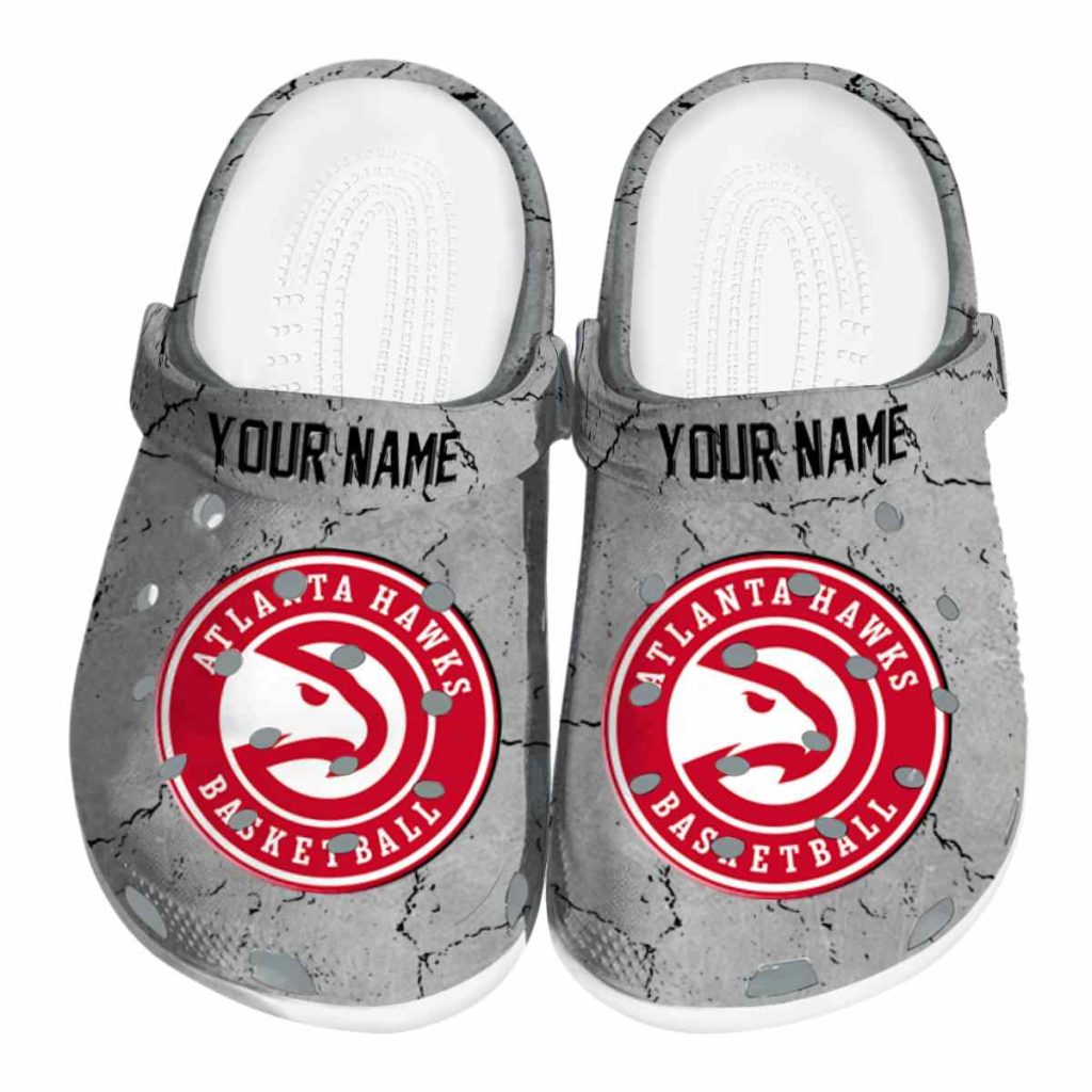 Customized Atlanta Hawks Cracked Texture Clog - VivaCrocs