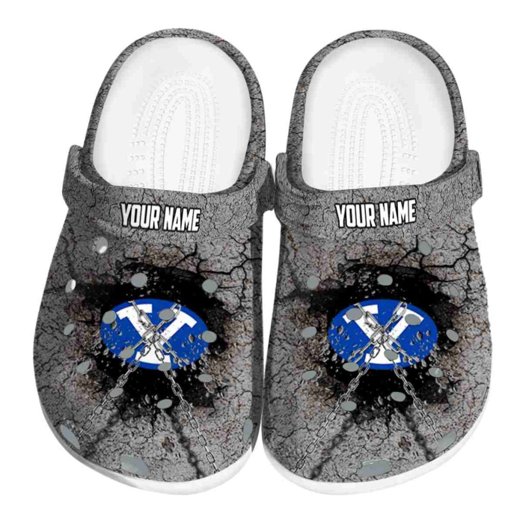 Customized BYU Cougars Cracked Ground Texture Clog - VivaCrocs