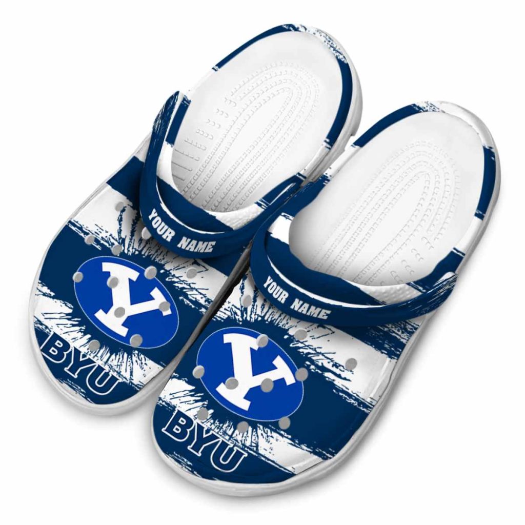 Customized BYU Cougars Paint Splatter Graphics Clog - VivaCrocs