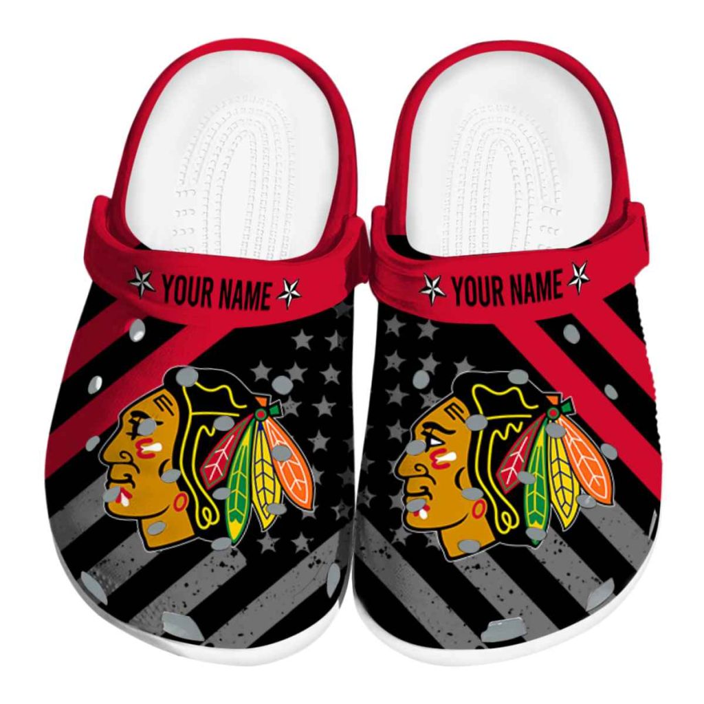 Customized Chicago Blackhawks Star-Spangled Graphic Clog - VivaCrocs