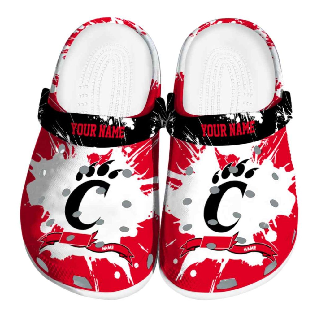 Customized Cincinnati Bearcats Splatter Pattern Clog - VivaCrocs