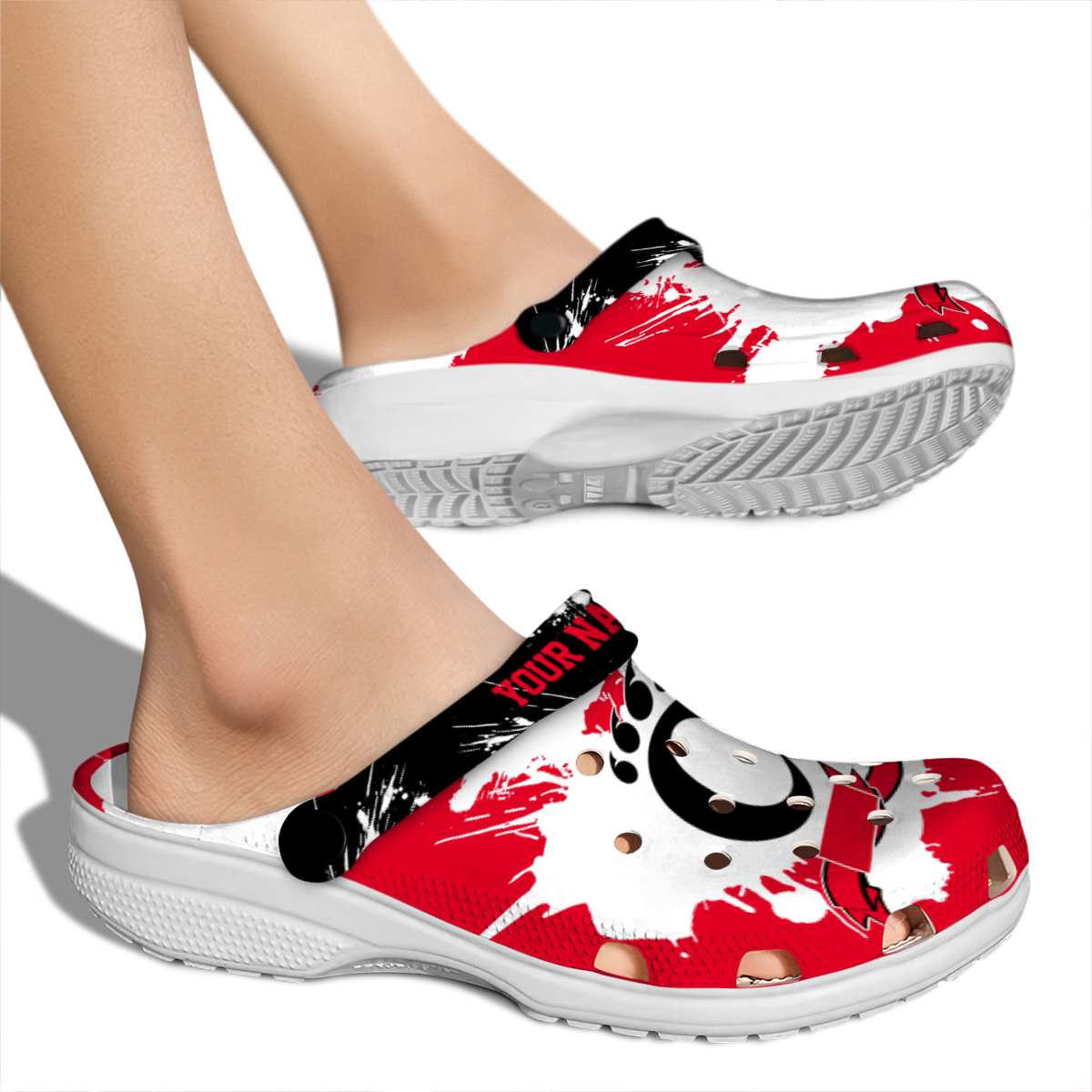 Customized Cincinnati Bearcats Splatter Pattern Clog - VivaCrocs