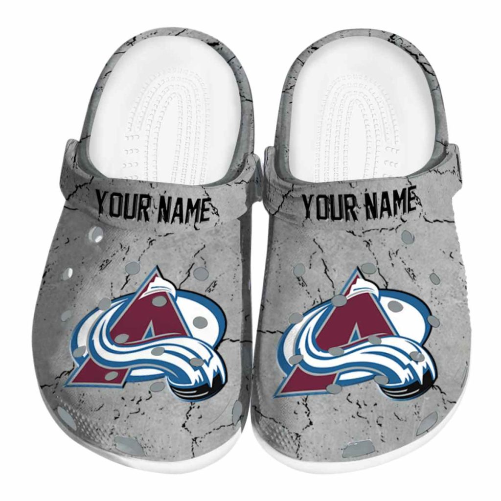 Customized Colorado Avalanche Cracked Texture Clog - VivaCrocs