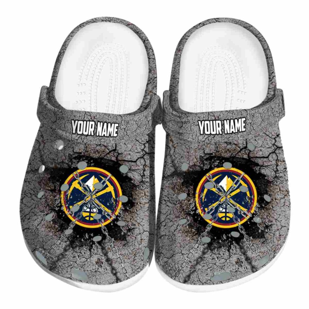Customized Denver Nuggets Cracked Ground Texture Clog - VivaCrocs
