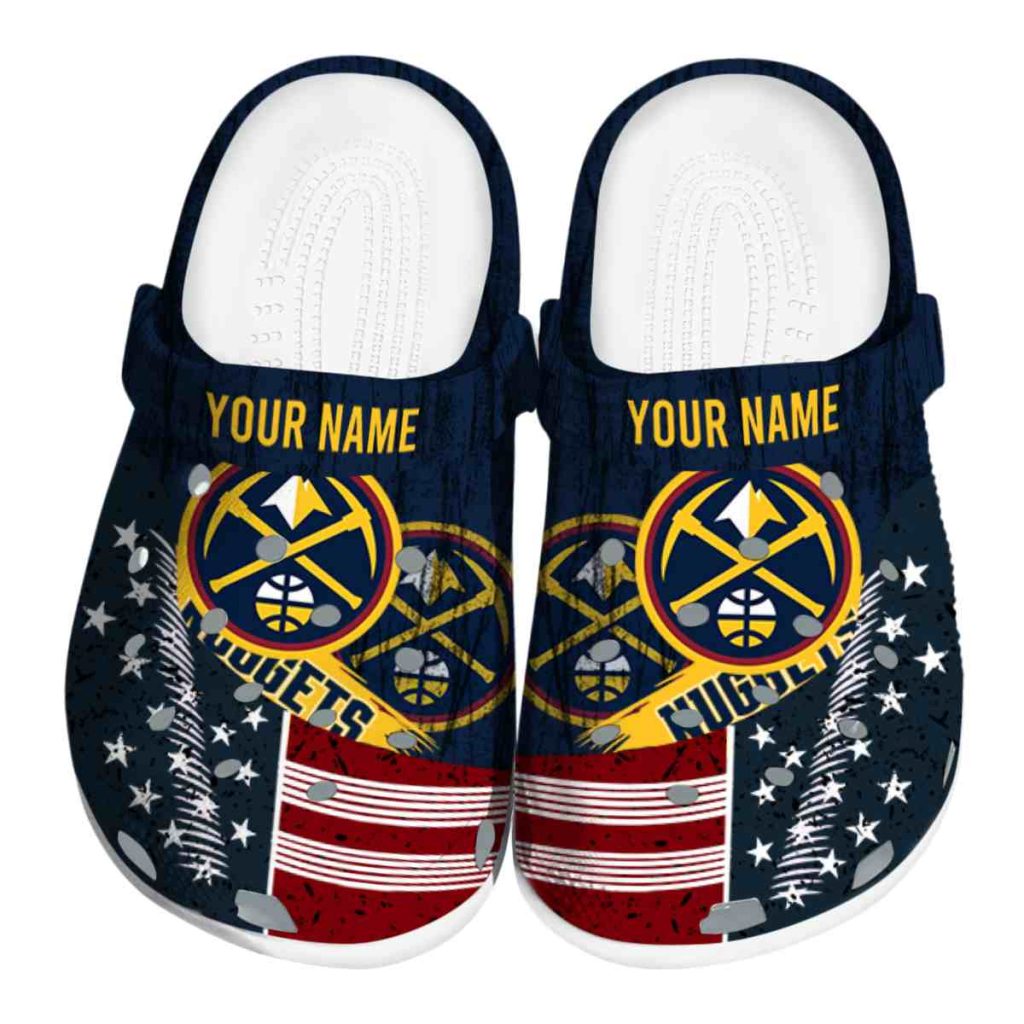 Customized Denver Nuggets Star-Spangled Side Pattern Clog - VivaCrocs