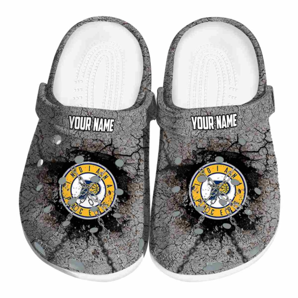Customized Indiana Pacers Cracked Ground Texture Clog - VivaCrocs