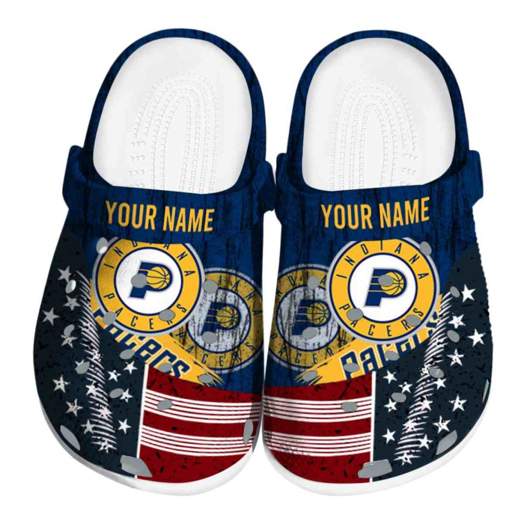 Customized Indiana Pacers Star-Spangled Side Pattern Clog - VivaCrocs