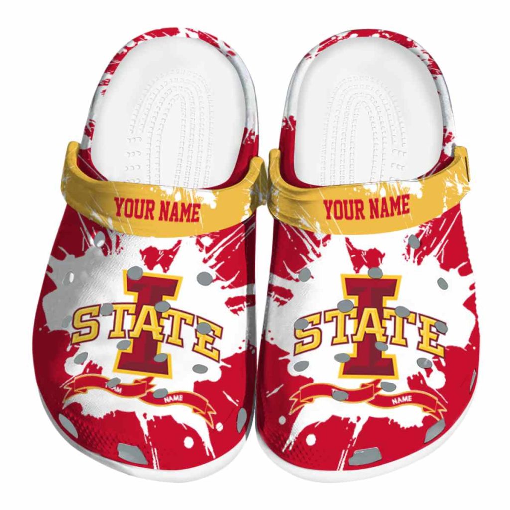 Customized Iowa State Cyclones Splatter Pattern Clog - VivaCrocs