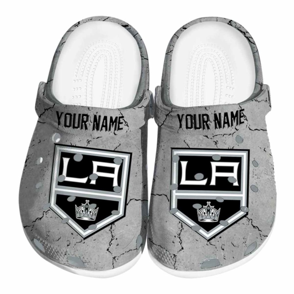 Customized Los Angeles Kings Cracked Texture Clog - VivaCrocs