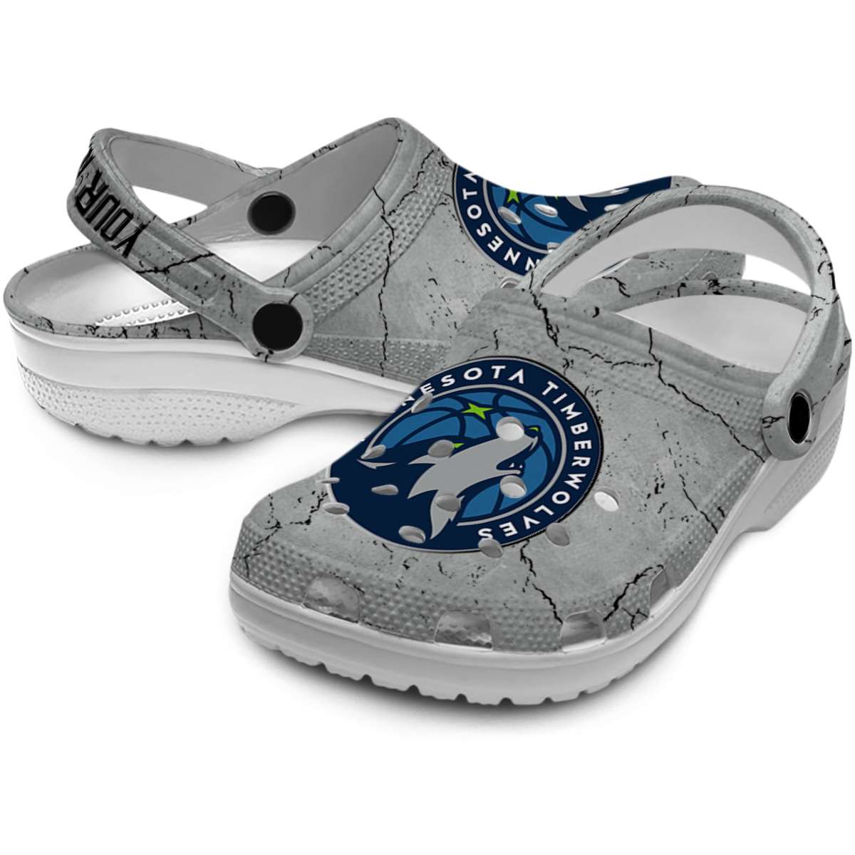 Customized Minnesota Timberwolves Cracked Texture Clog - VivaCrocs