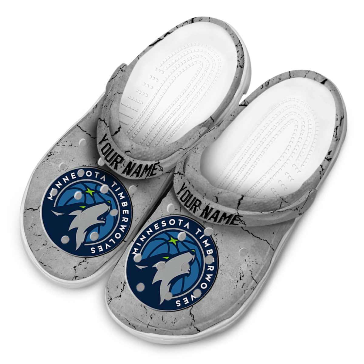 Customized Minnesota Timberwolves Cracked Texture Clog - VivaCrocs
