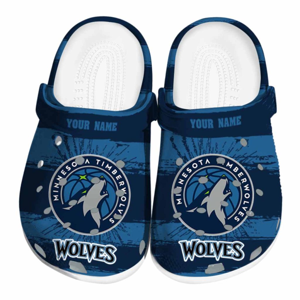 Customized Minnesota Timberwolves Paint Splatter Graphics Clog - VivaCrocs