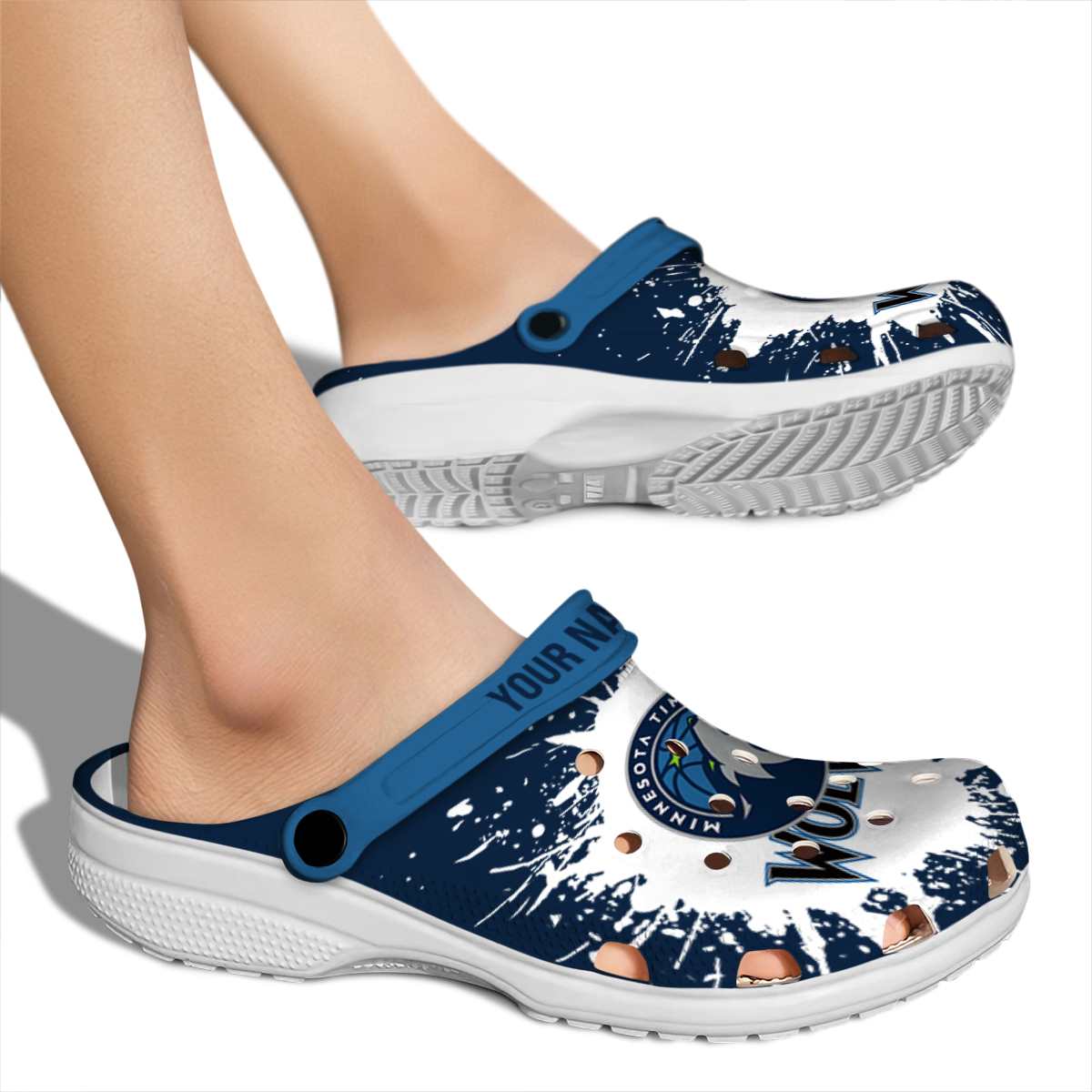 Customized Minnesota Timberwolves Splash Art Clog - VivaCrocs