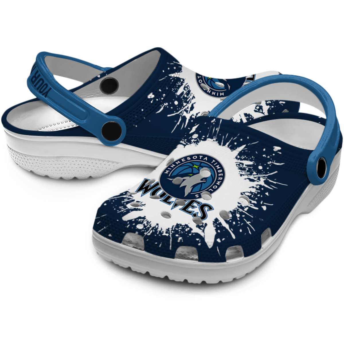 Customized Minnesota Timberwolves Splash Art Clog - VivaCrocs