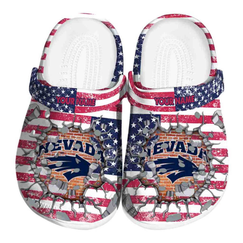 Customized Nevada Wolf Pack Freedom Splinter Clog - VivaCrocs