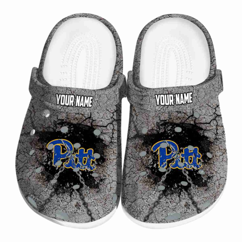 Customized Pittsburgh Panthers Cracked Ground Texture Clog - VivaCrocs