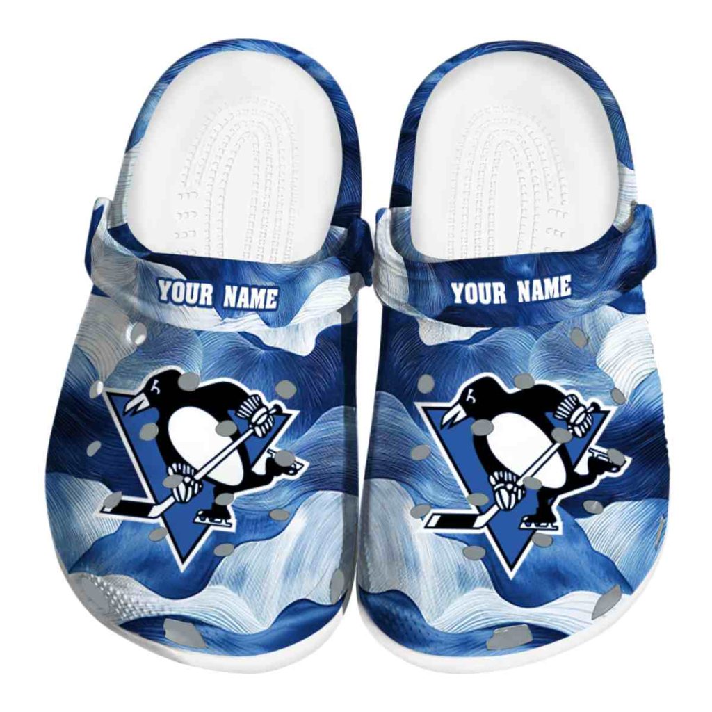Customized Pittsburgh Penguins Ocean Waves Clog - VivaCrocs