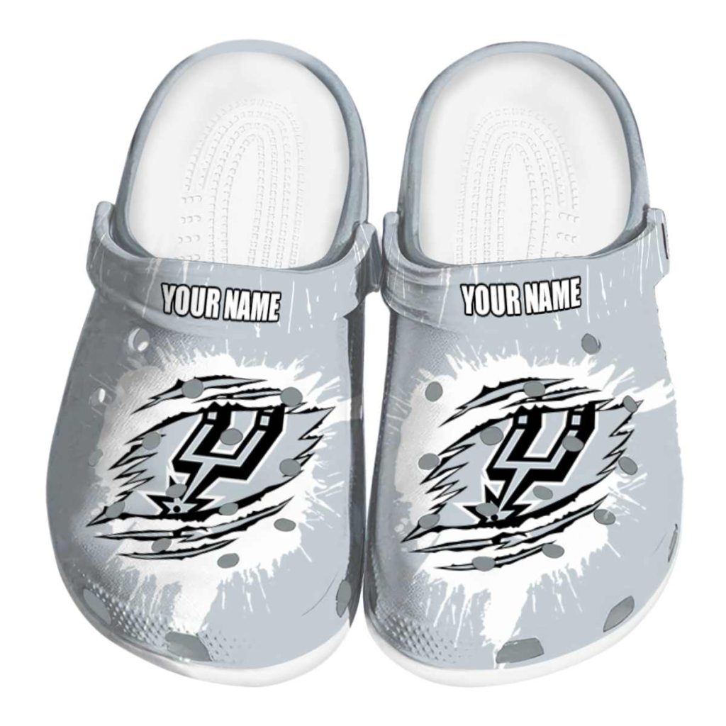 Customized San Antonio Spurs Splash Motif Background Clog - VivaCrocs