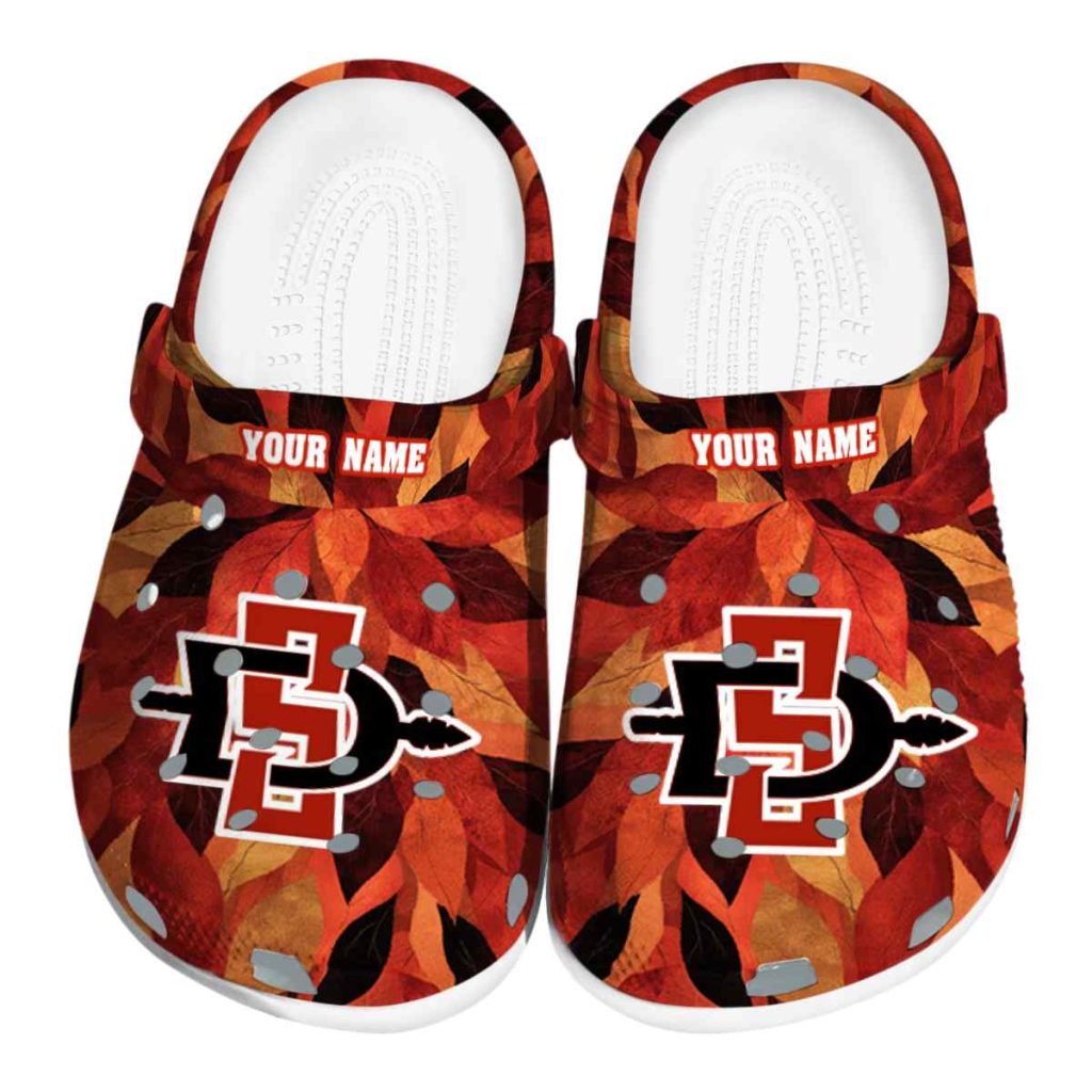 Customized San Diego State Aztecs Autumn Leaves Clog - VivaCrocs