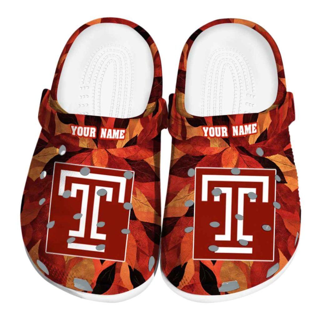 Customized Temple Owls Autumn Leaves Clog - VivaCrocs