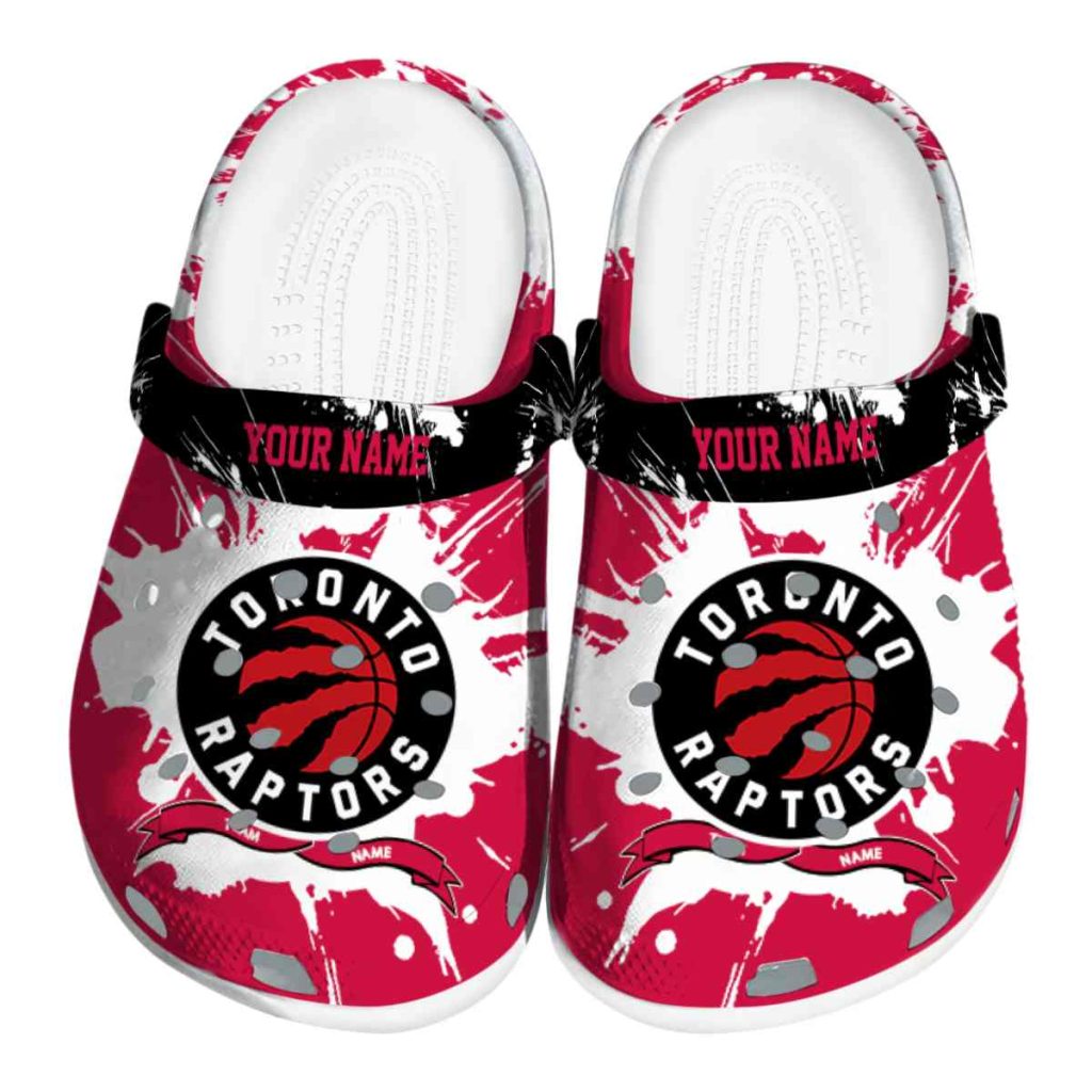 Customized Toronto Raptors Splatter Pattern Clog - VivaCrocs