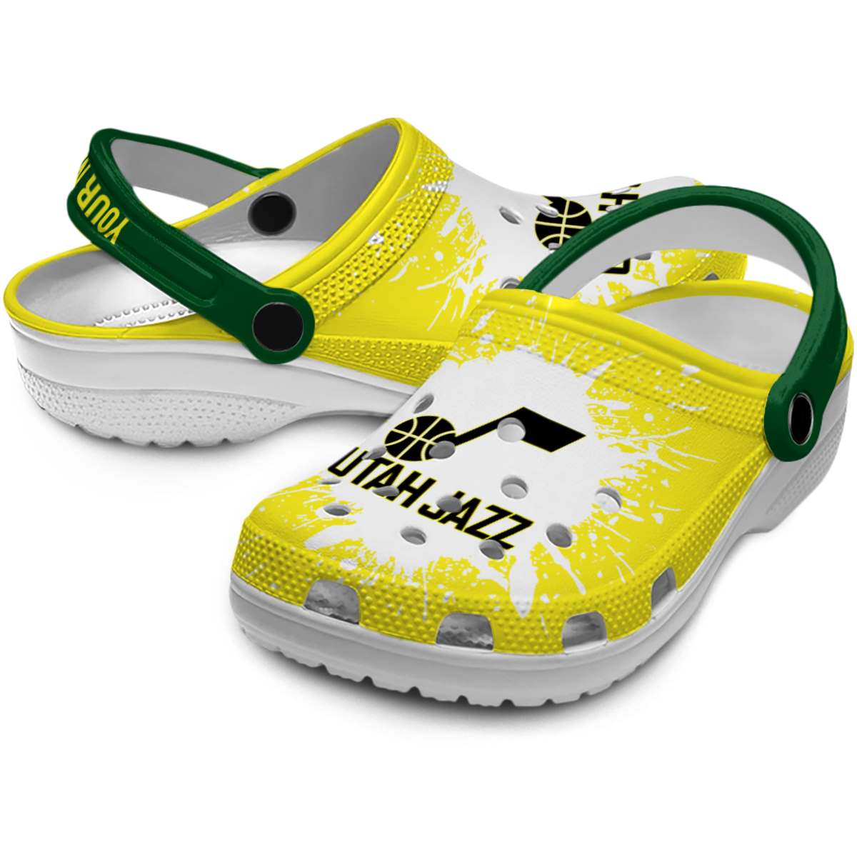 Customized Utah Jazz Splash Art Clog - VivaCrocs