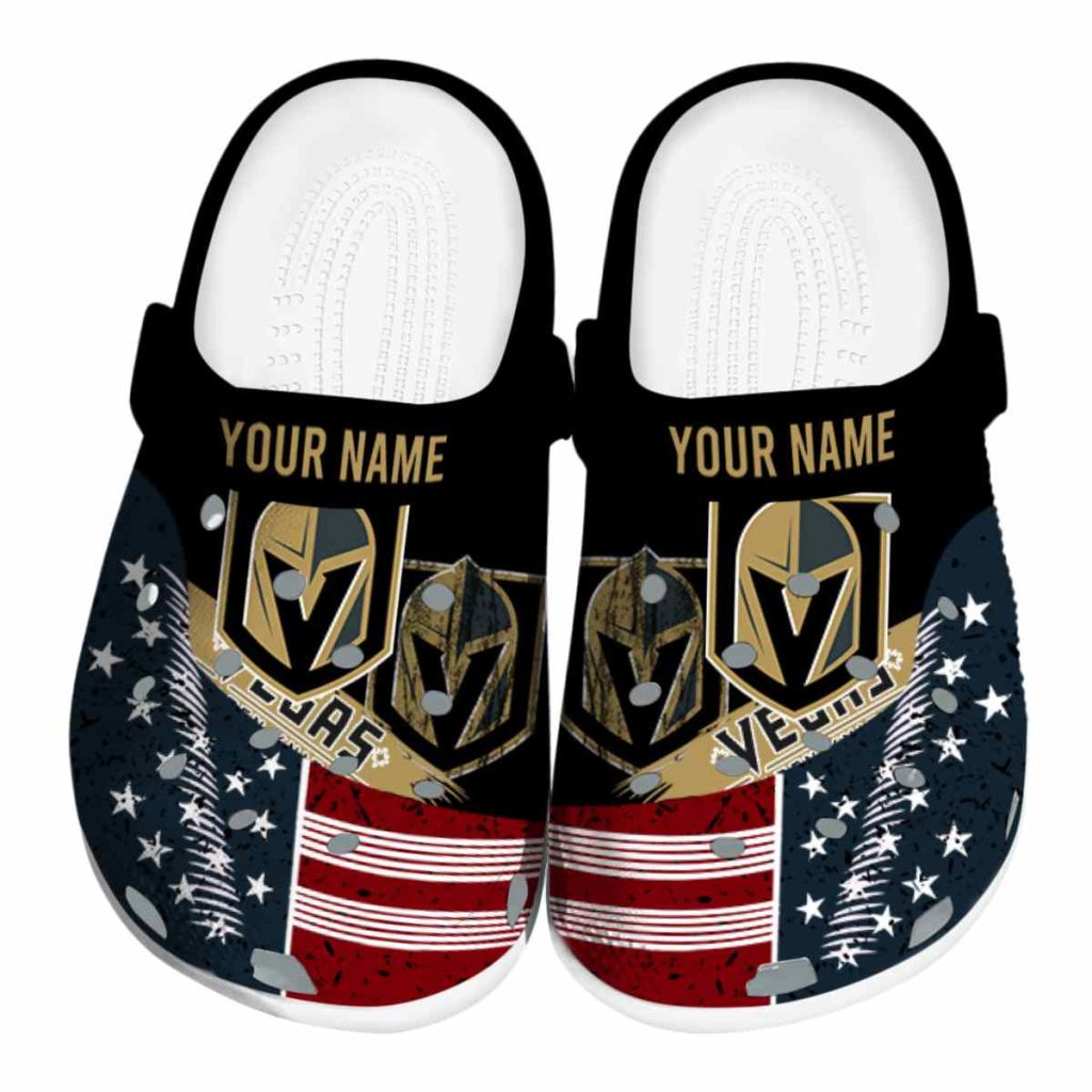 Customized Vegas Golden Knights Star-Spangled Side Pattern Clog - VivaCrocs