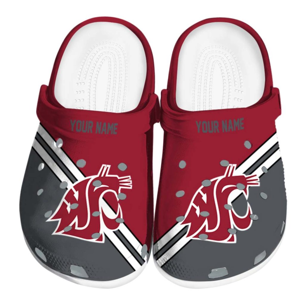 Customized Washington State Cougars Striped Accents Clog - VivaCrocs