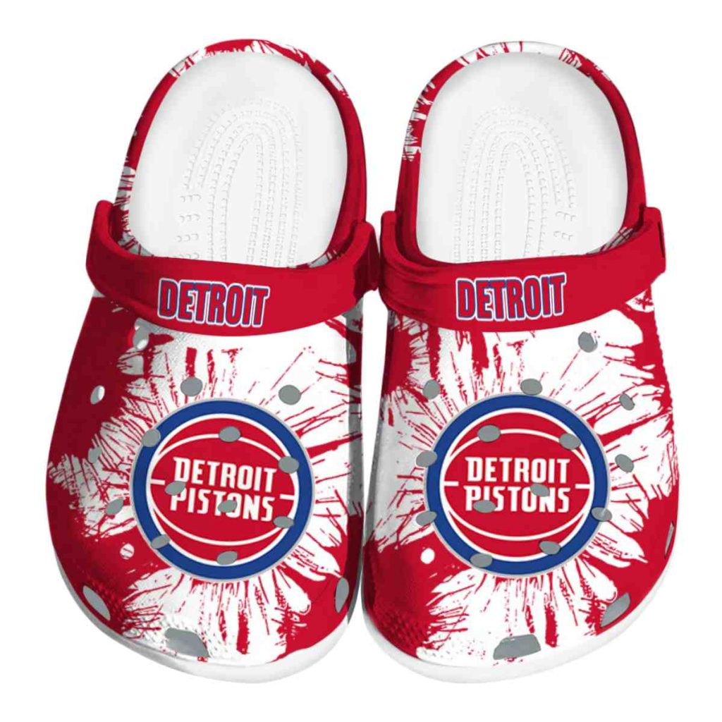 Detroit Pistons Splatter Graphics Clog - VivaCrocs